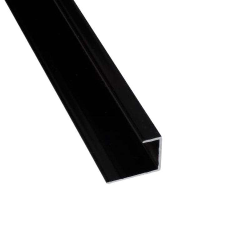 Laminate Wall Panel End Cap Trim - 2420mm Black