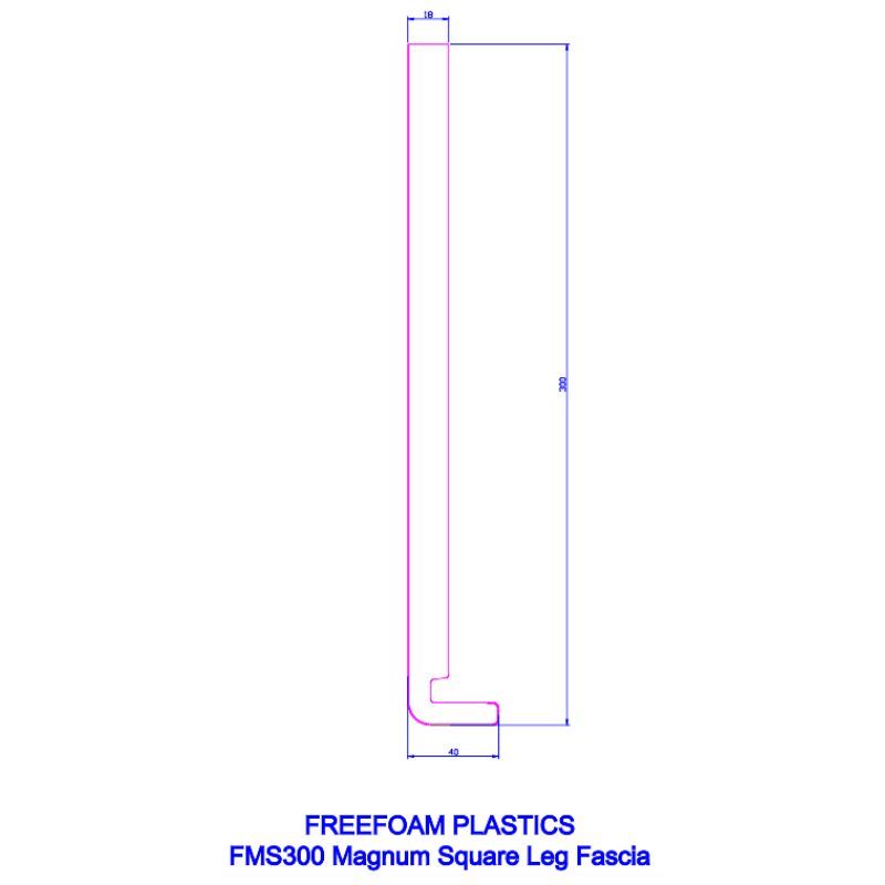 300mm Black Smooth Fascia Board - 18mm x 5mtr