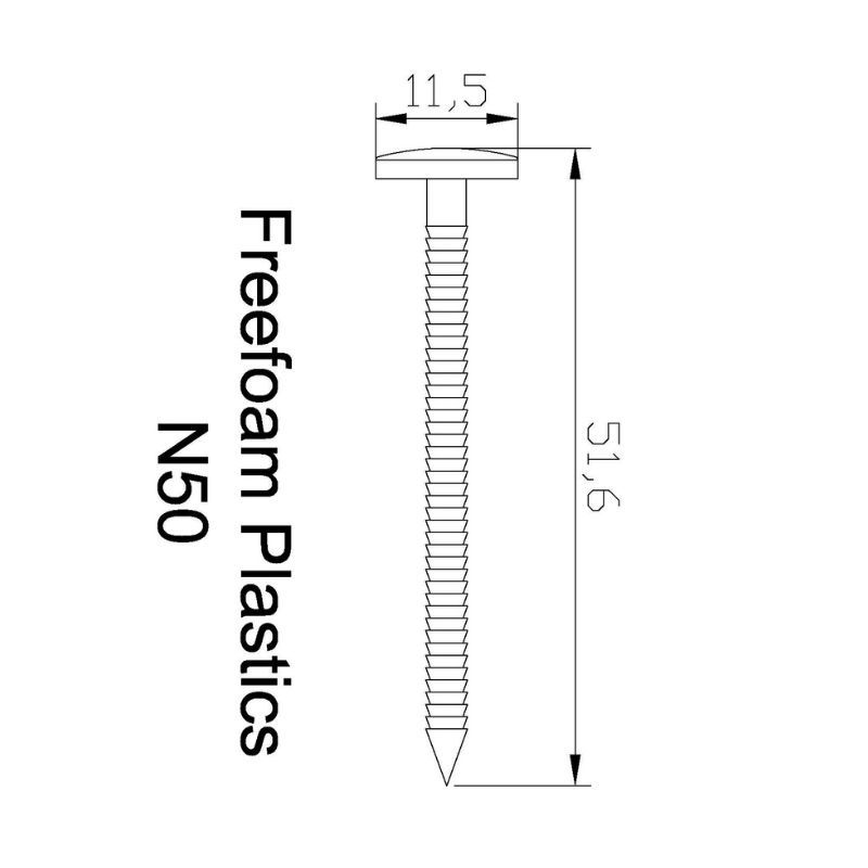 Plastic Headed Nails - 50mm Chartwell Green Woodgrain - Box of 100
