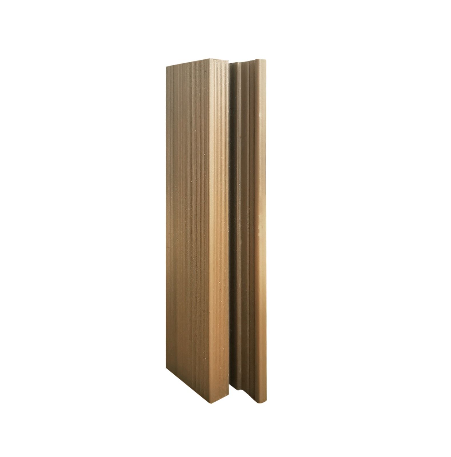 Composite Slatted Cladding External Corner - 56mm x 49.5mm x 3.6mtr Teak